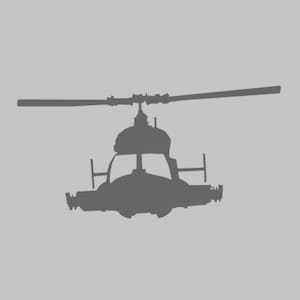 B222 Helicopter Silhouette Vinyl Decal One Color ANY COLOR! Window ...