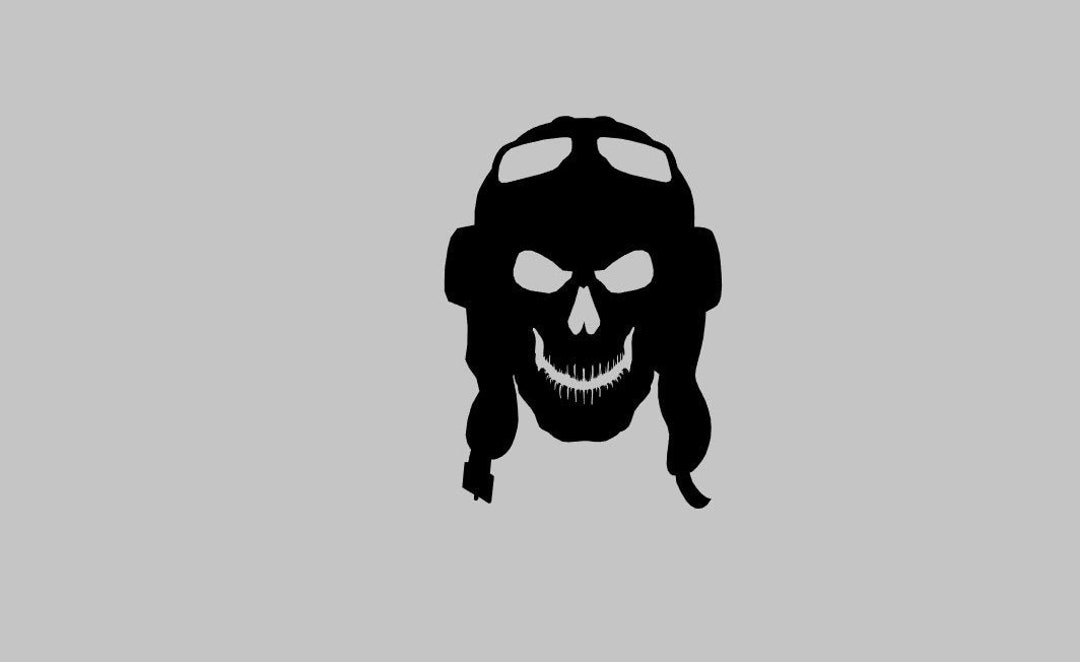 Aviator Skull Silhouette Vinyl Decal One Color ANY COLOR! Helicopter ...