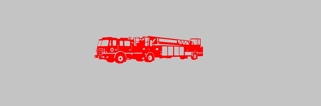 Aerial Tiller Fire Engine Silhouette Vinyl Decal One Color ANY COLOR ...