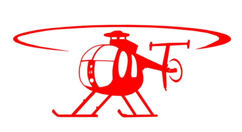 MD500 D Helicopter in flight Silhouette Vinyl Decal One Color | Etsy