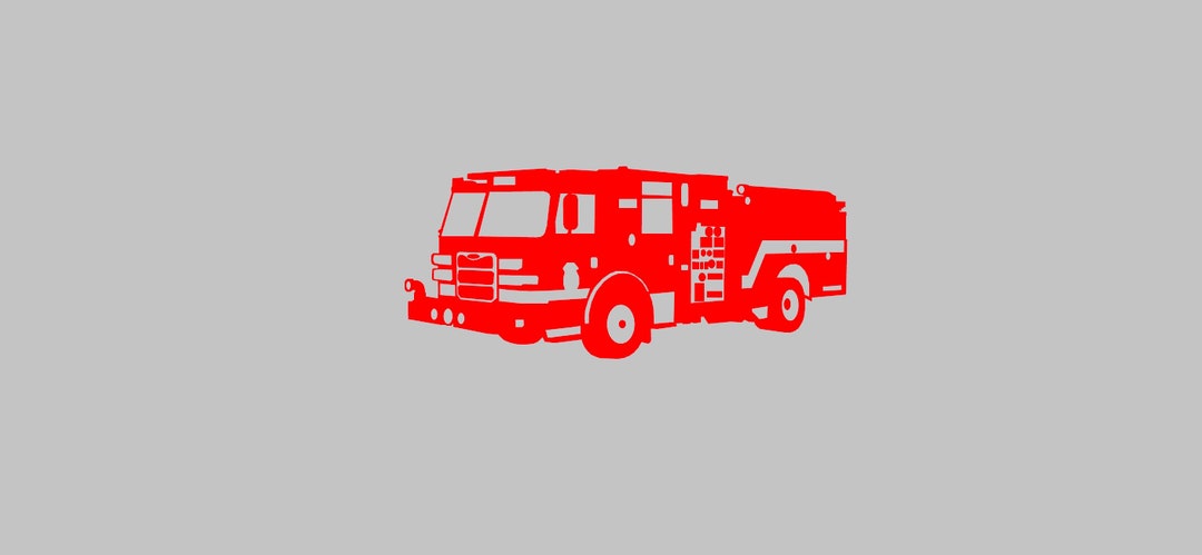 Fire Engine Silhouette Vinyl Decal One Color ANY COLOR! Window Sticker ...