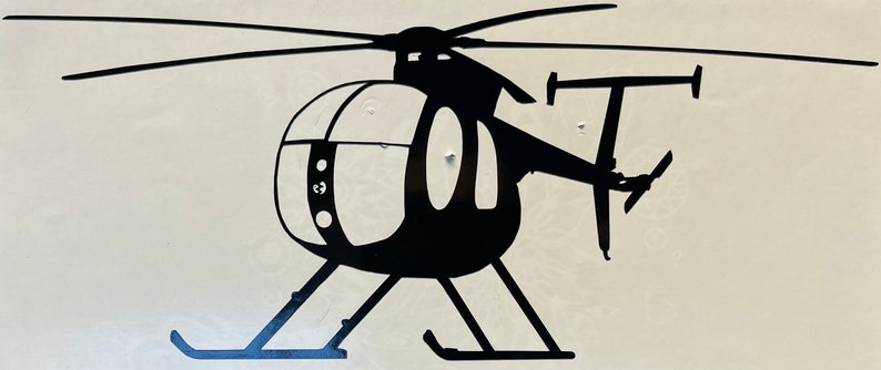 MD 500 D Helicopter Silhouette Vinyl Decal One Color ANY COLOR! Window ...