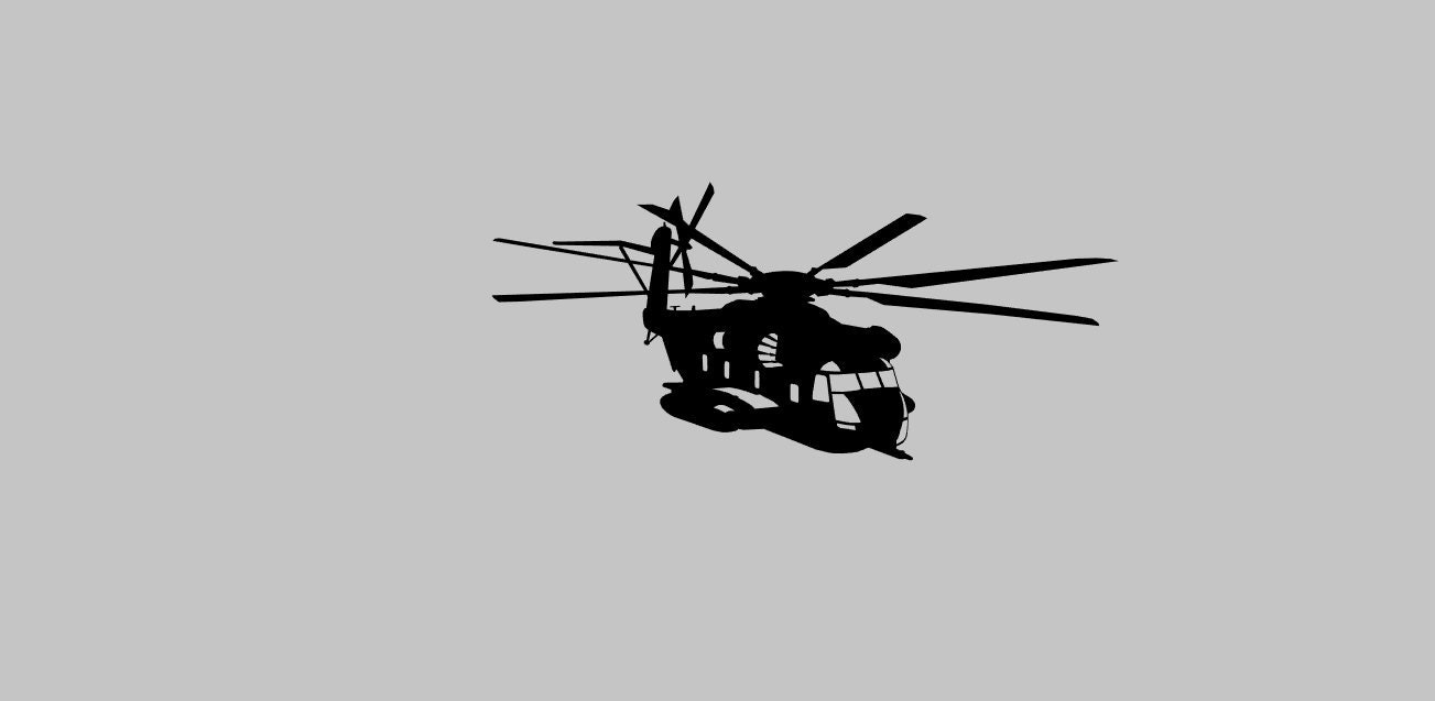 CH-53 Helicopter Silhouette Vinyl Decal One Color ANY COLOR - Etsy