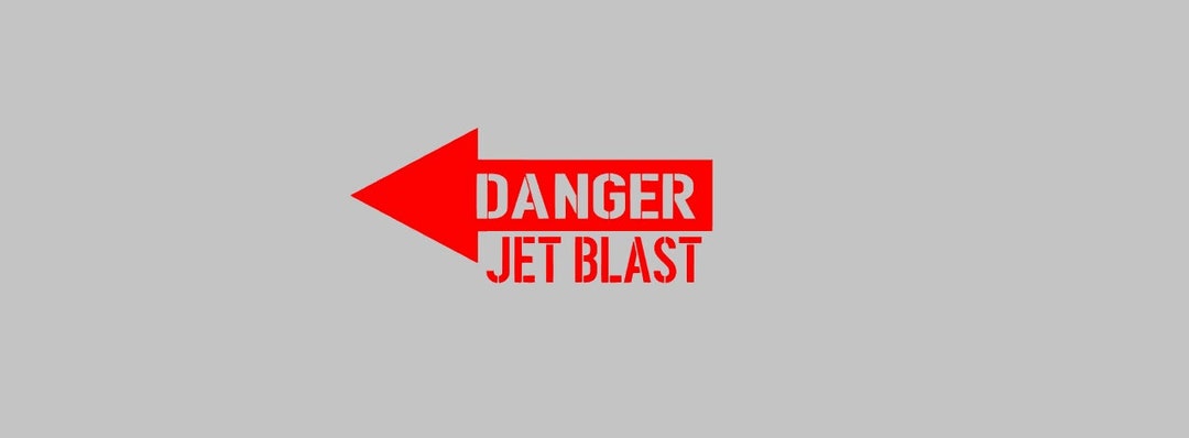 DANGER Jet Blast Silhouette Vinyl Decal! Aviation Airplane Helicopter ...