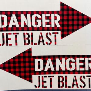 DANGER Jet Blast Silhouette Vinyl Decal! Aviation Airplane Helicopter ...