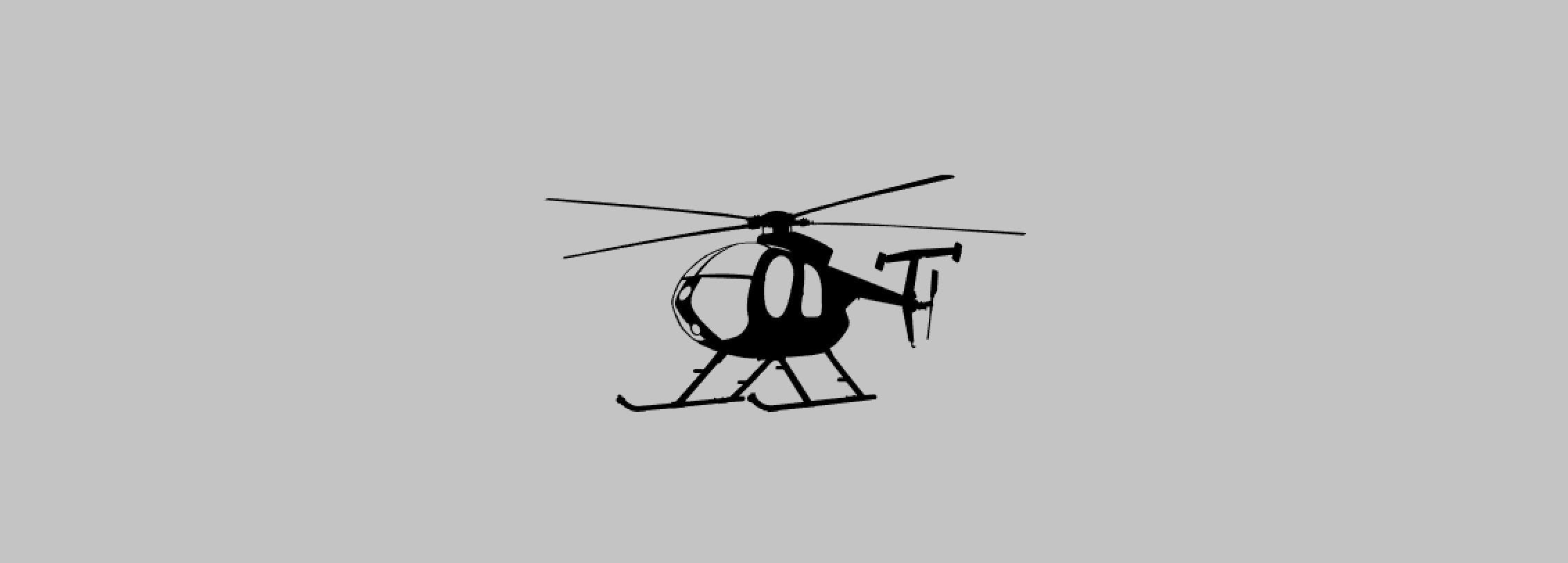 MD500D Helicopter Silhouette Vinyl Decal One Color ANY COLOR! Window ...