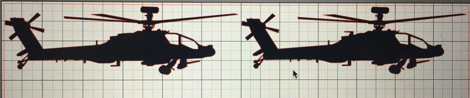 AH-64 Helicopter Silhouette Vinyl Decal One Color ANY COLOR! Window ...