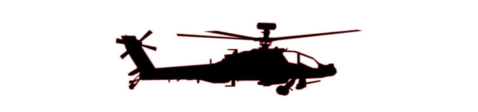 Boeing AH-64 Apache Silhouette Vinyl Decal One Color ANY | Etsy