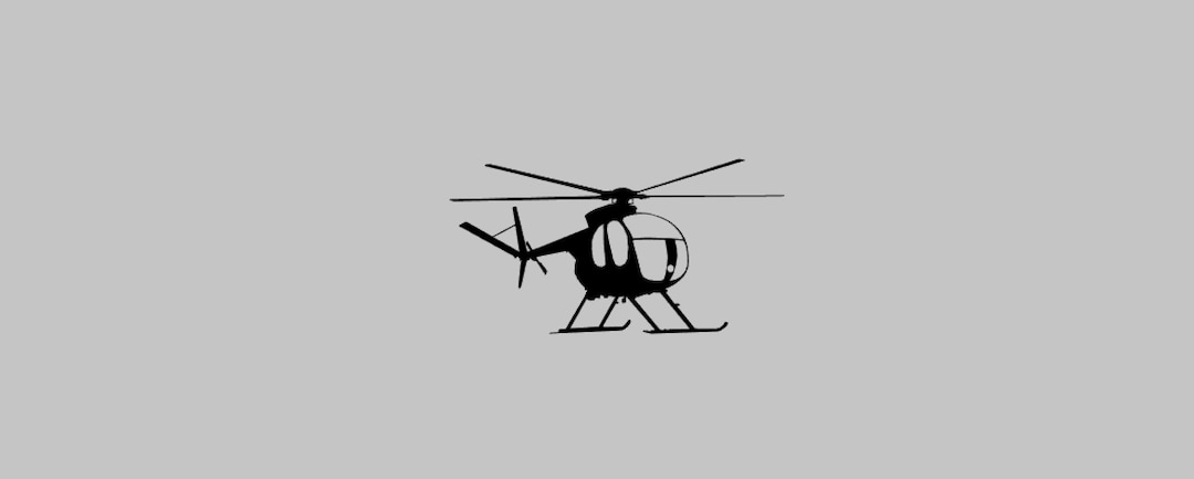 MD500C Helicopter Silhouette Vinyl Decal One Color ANY COLOR! Window ...