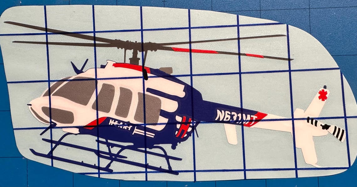 B407 HEMS Helicopter Hand-assembled VIP Multi-colored Vinyl Decal ...