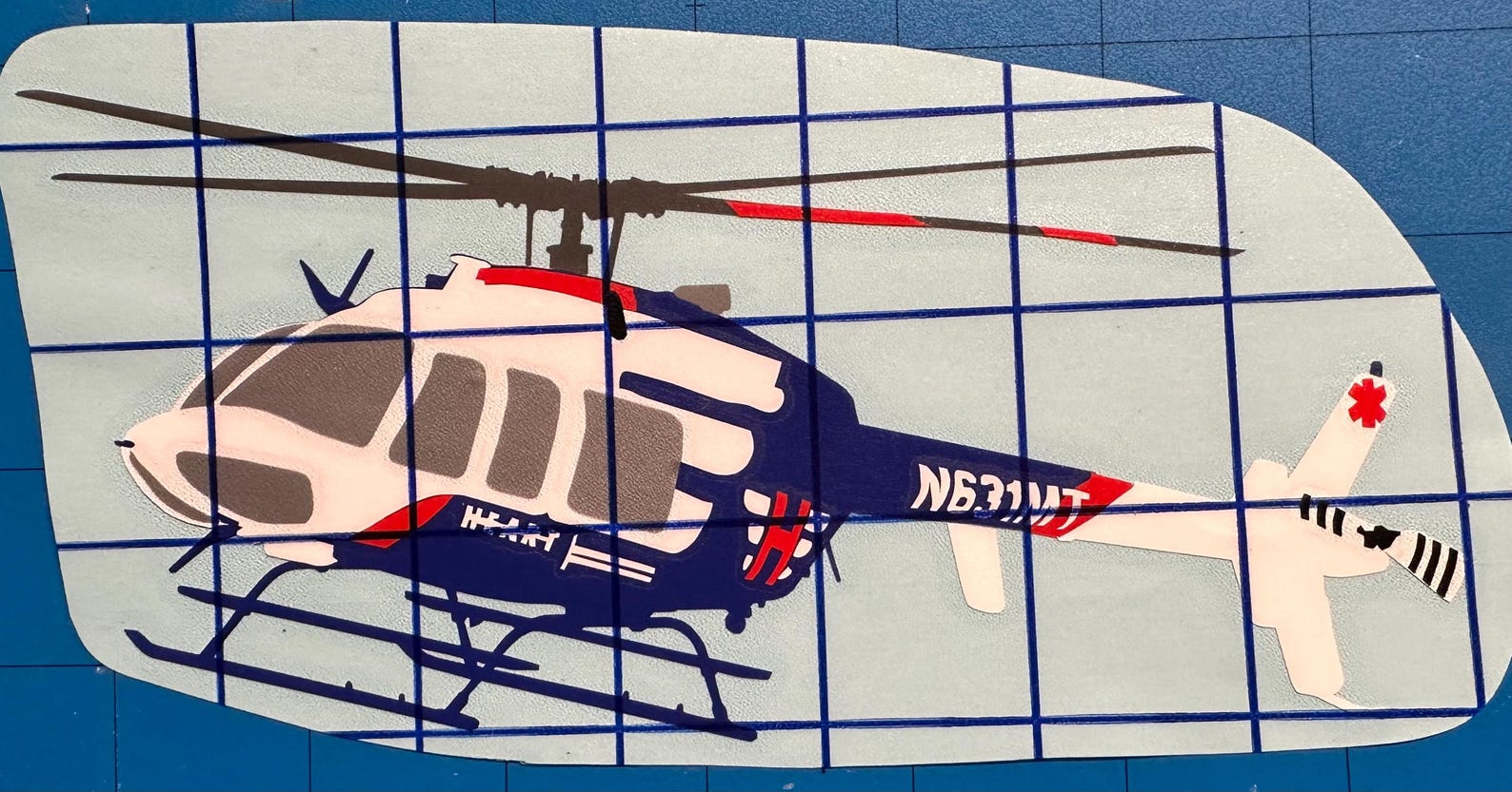 B407 HEMS Helicopter Hand-assembled VIP Multi-colored Vinyl Decal ...