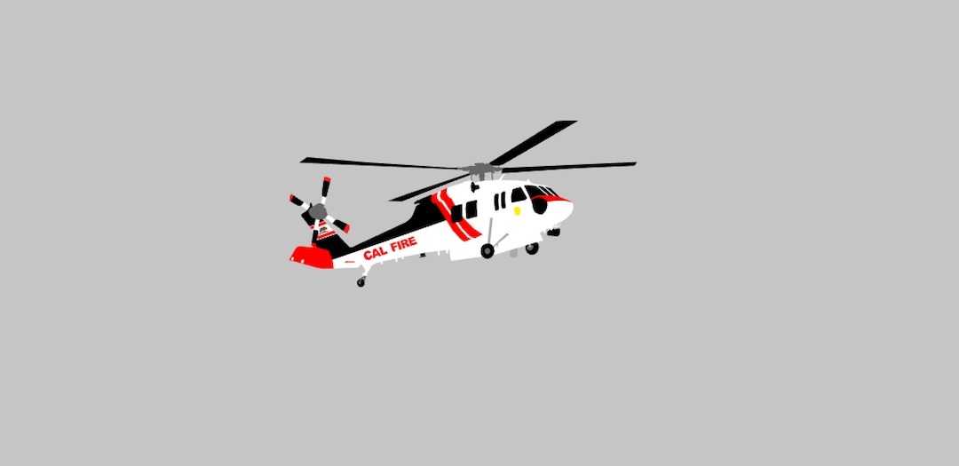 S-70 Fire Hawk Helicopter Calfire Hand Assembled Multi-colored Hand ...