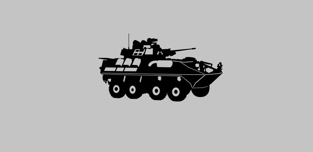LAV-25 Light Armored Vehicle Silhouette Vinyl Decal One Color ANY COLOR ...