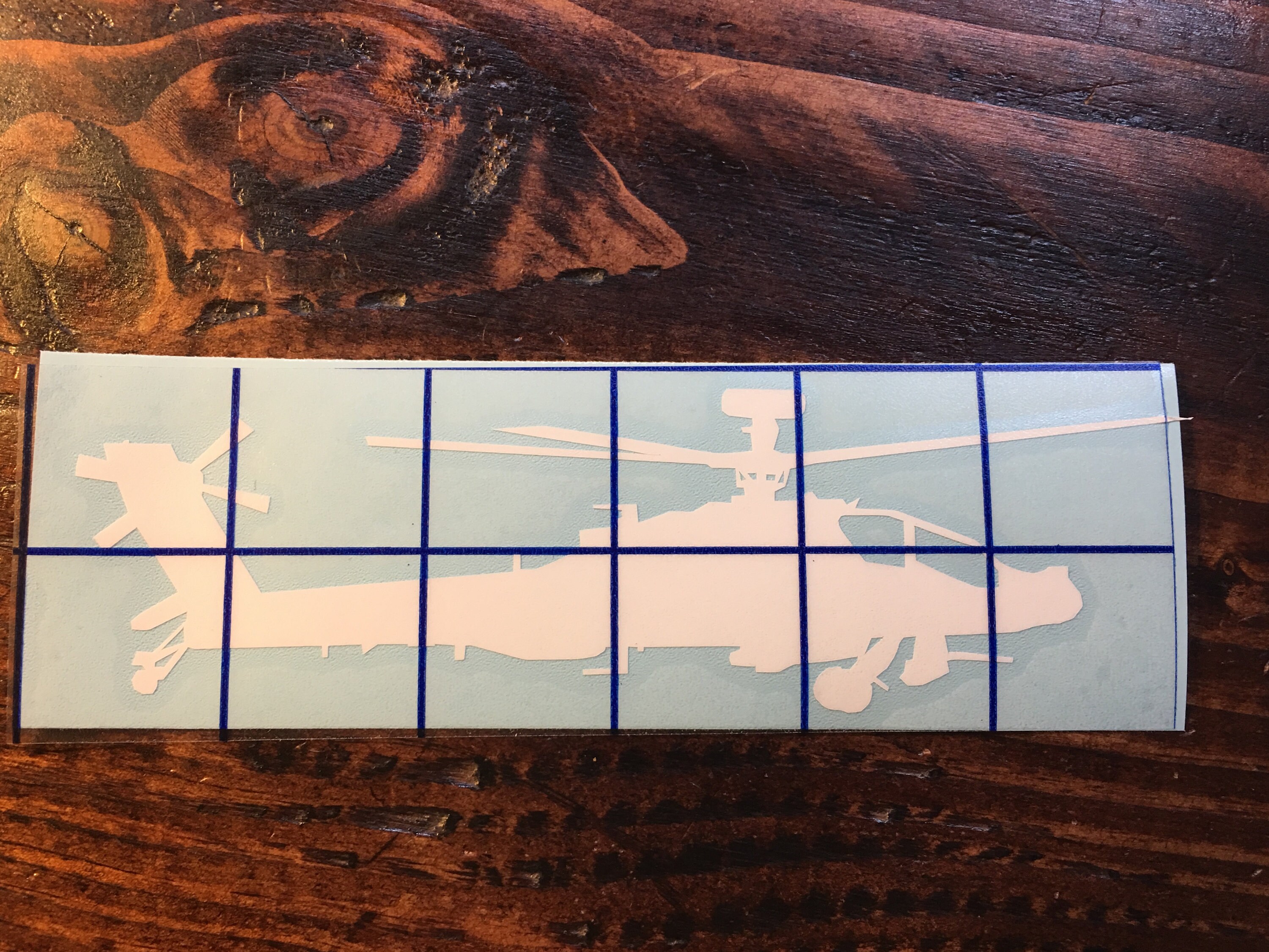 AH-64 Helicopter Silhouette Vinyl Decal One Color ANY COLOR! Window ...