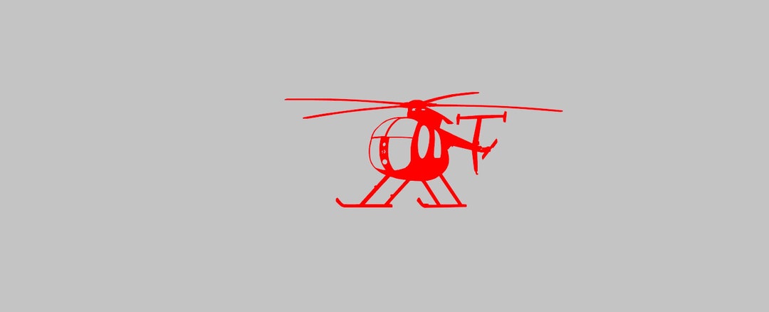 MD 500 D Helicopter Silhouette Vinyl Decal One Color ANY COLOR! Window ...
