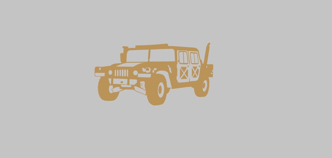 Army HMMWV Silhouette Vinyl Decal One Color ANY COLOR! Window Sticker ...