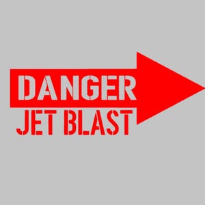 DANGER Jet Blast Silhouette Vinyl Decal! Aviation Airplane Helicopter ...
