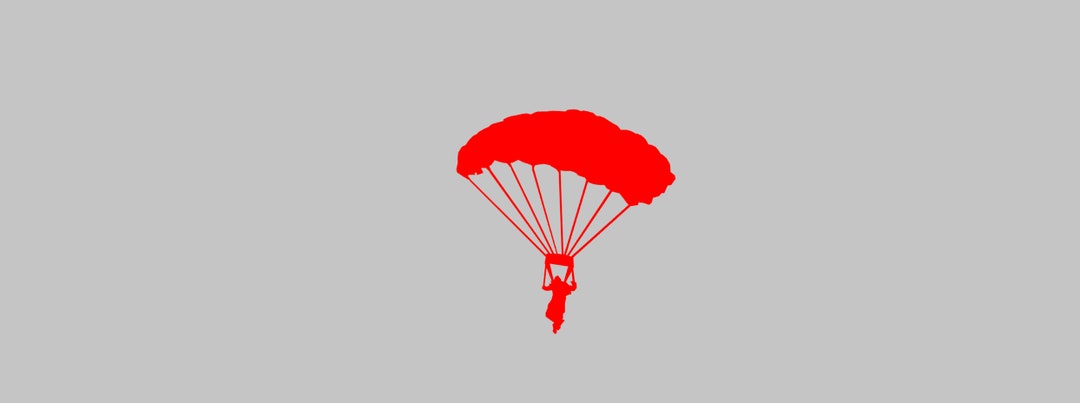 Parachutist Silhouette Vinyl Decal One Color ANY COLOR! Window Sticker ...