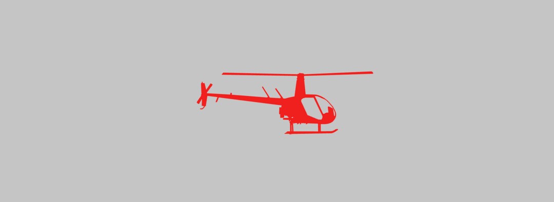 R22 Helicopter Silhouette Vinyl Decal One Color ANY COLOR! Window ...
