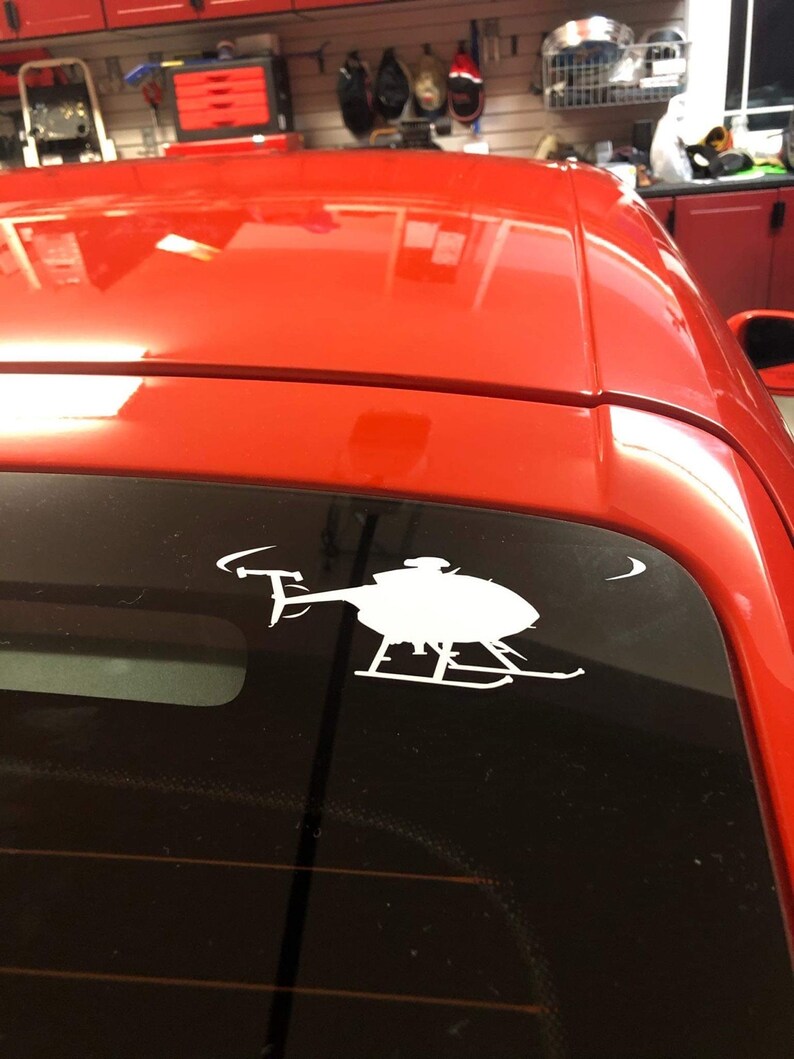 MD500 E Helicopter Silhouette Vinyl Decal One Color ANY COLOR! Window ...