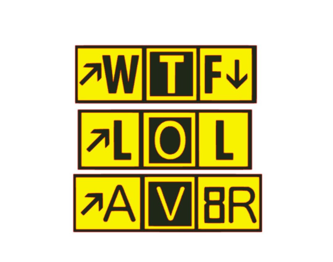 Customizable Taxiway Letters WTF, LOL, AV8R Hand Assembled Multi ...