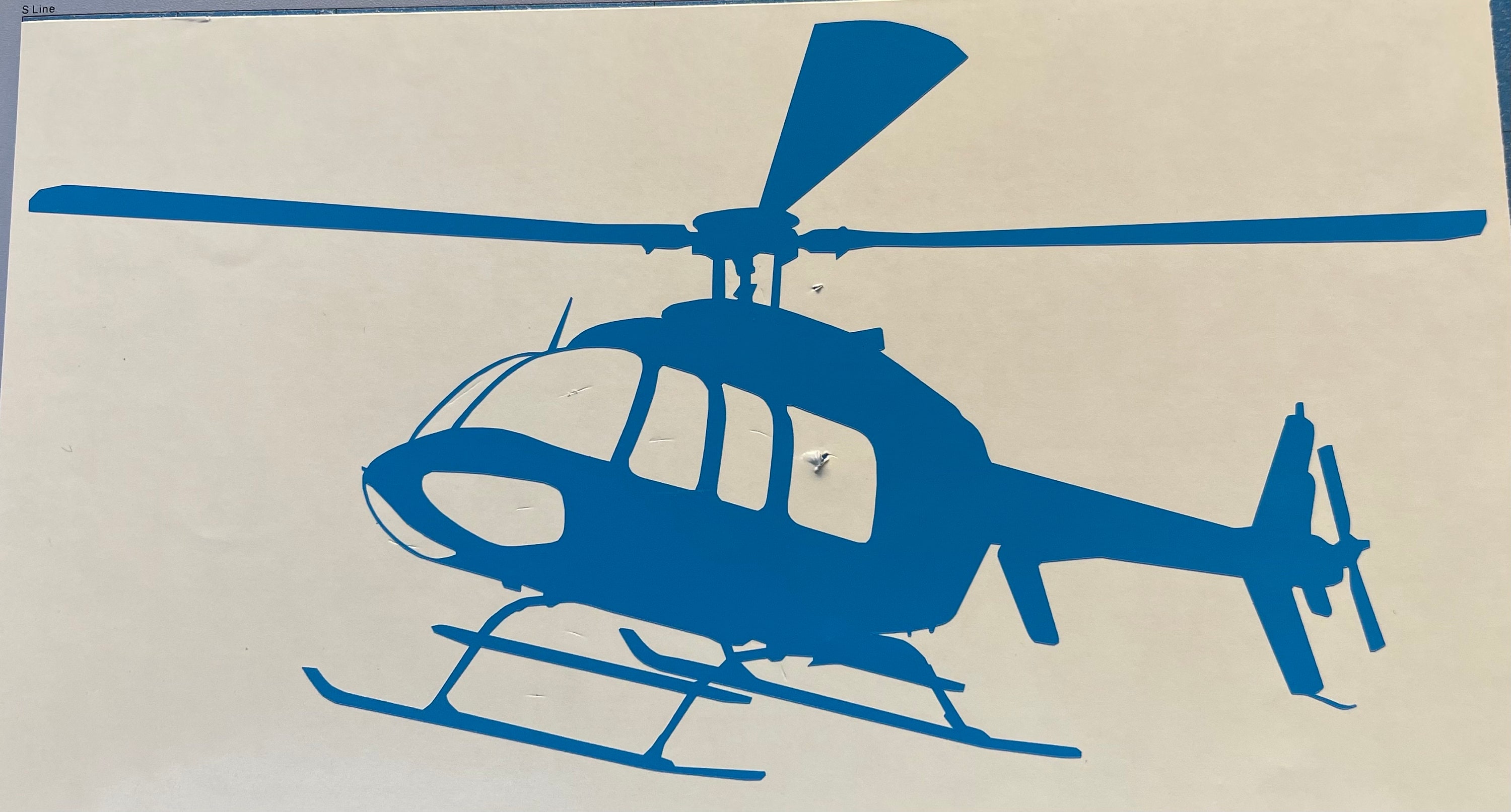 B407 Helicopter Silhouette Vinyl Decal One Color ANY COLOR - Etsy