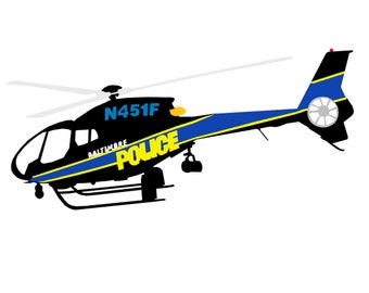 Cartoon Police Helicopter