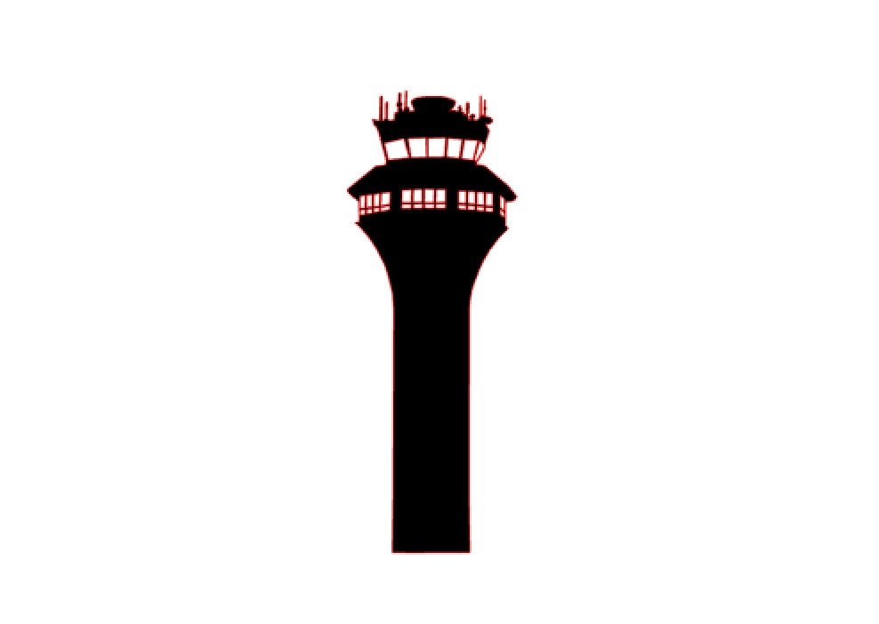 Air Traffic Control Tower FAA_ATC Silhouette Vinyl Decal Add | Etsy