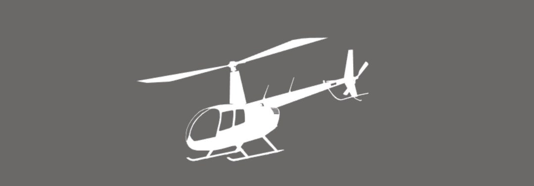 R44 Helicopter Silhouette 2 Vinyl Decal One Color ANY COLOR! Window ...