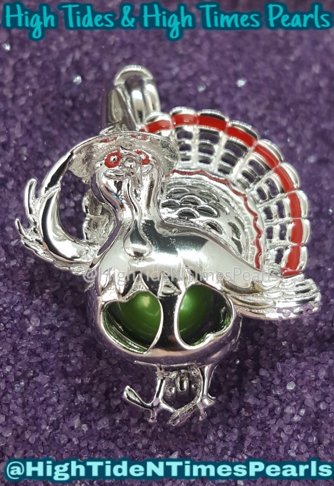 Sterling Silver .925 Thanksgiving Turkey 1 Pearl | Etsy