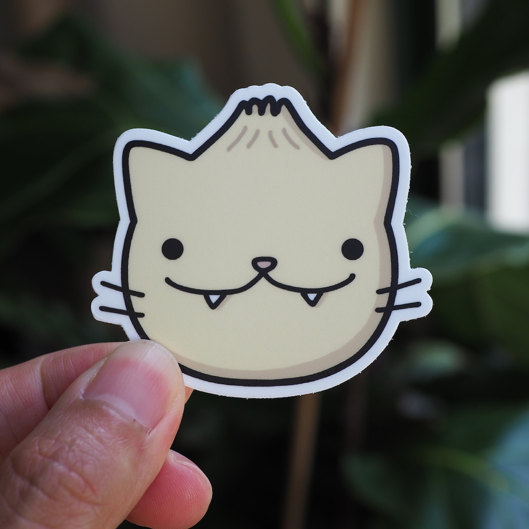 Dumpling Momo: A Vinyl Cat Sticker From Tutimon - Etsy