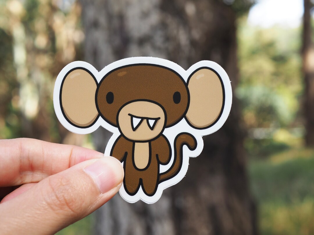 Tiny Monkey: A Vinyl Monkey Sticker From Tutimon - Etsy