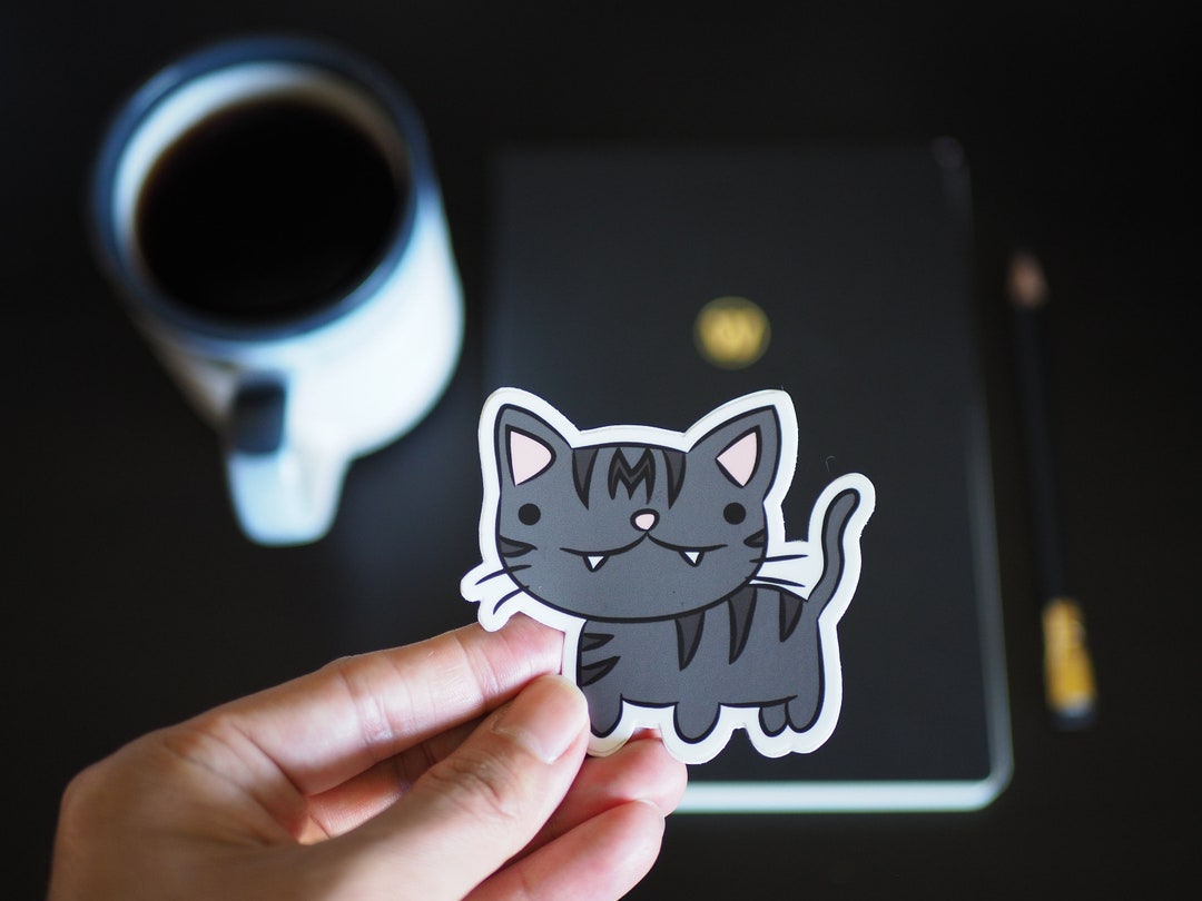 Derp Momo: A Vinyl Cat Sticker From Tutimon - Etsy