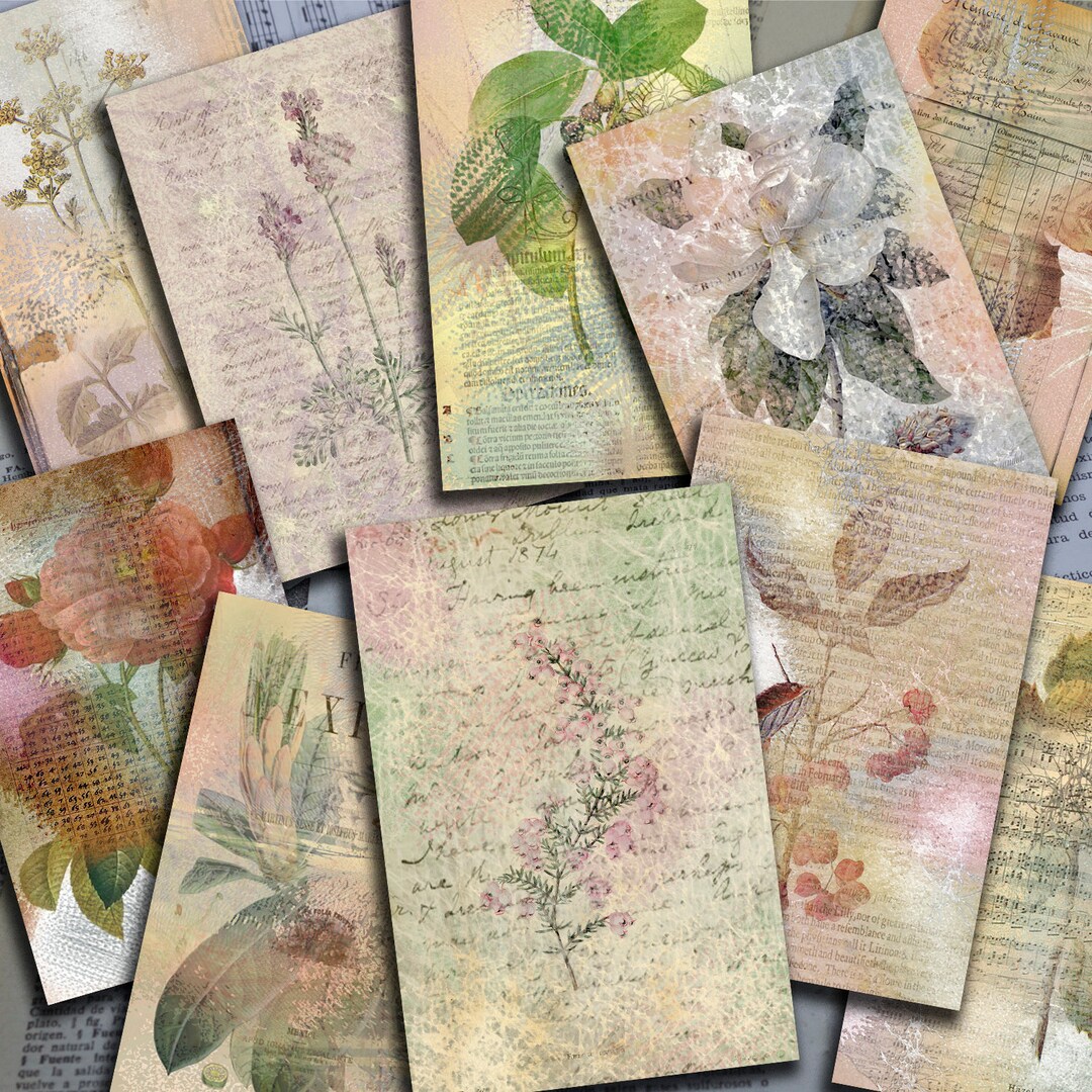 Botanical Cards 6x4 Inch Vintage Printable Paper Crafting Card Making ...