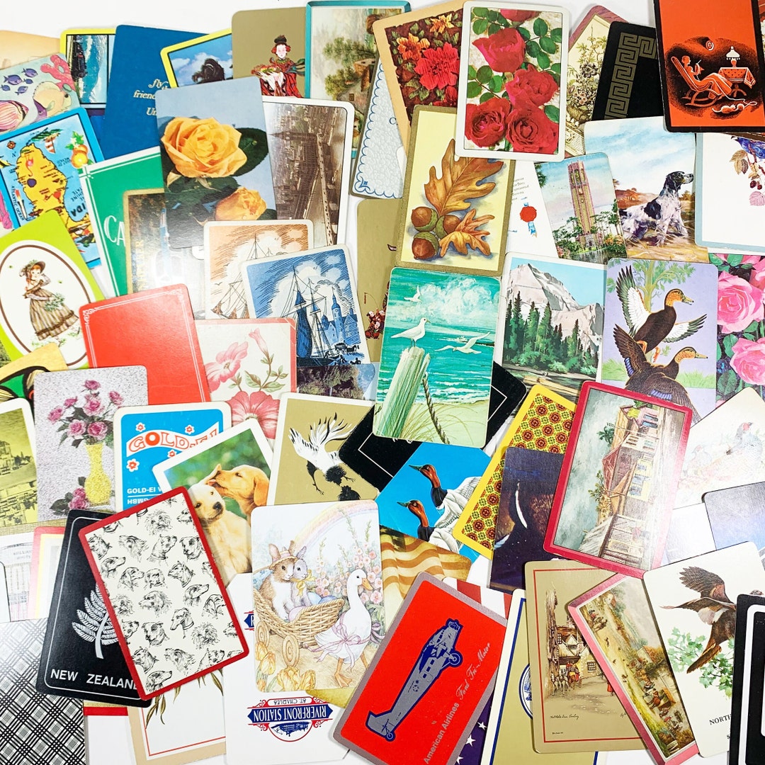 50 Swap Cards Vintage Playing Cards Junk Journal Scrapbooking Paper ...