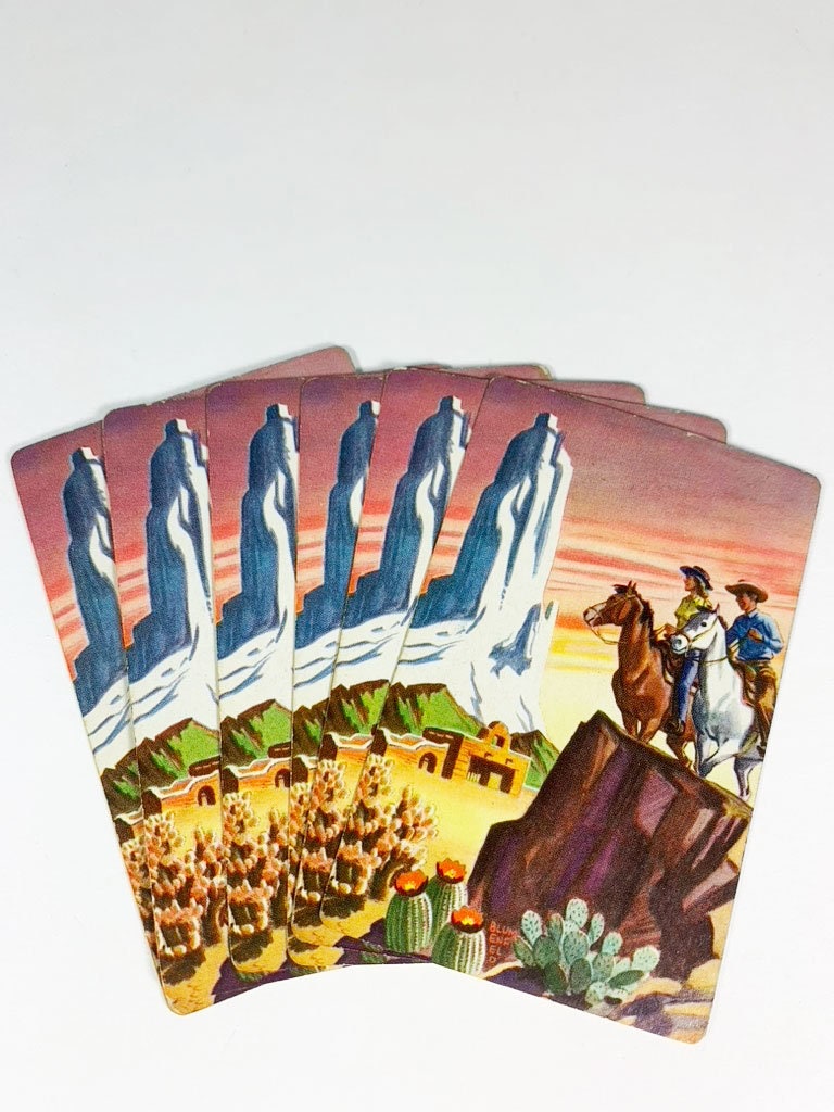 Vtg Cowboy Playing Cards Set of 6 Vintage Cards Vintage - Etsy