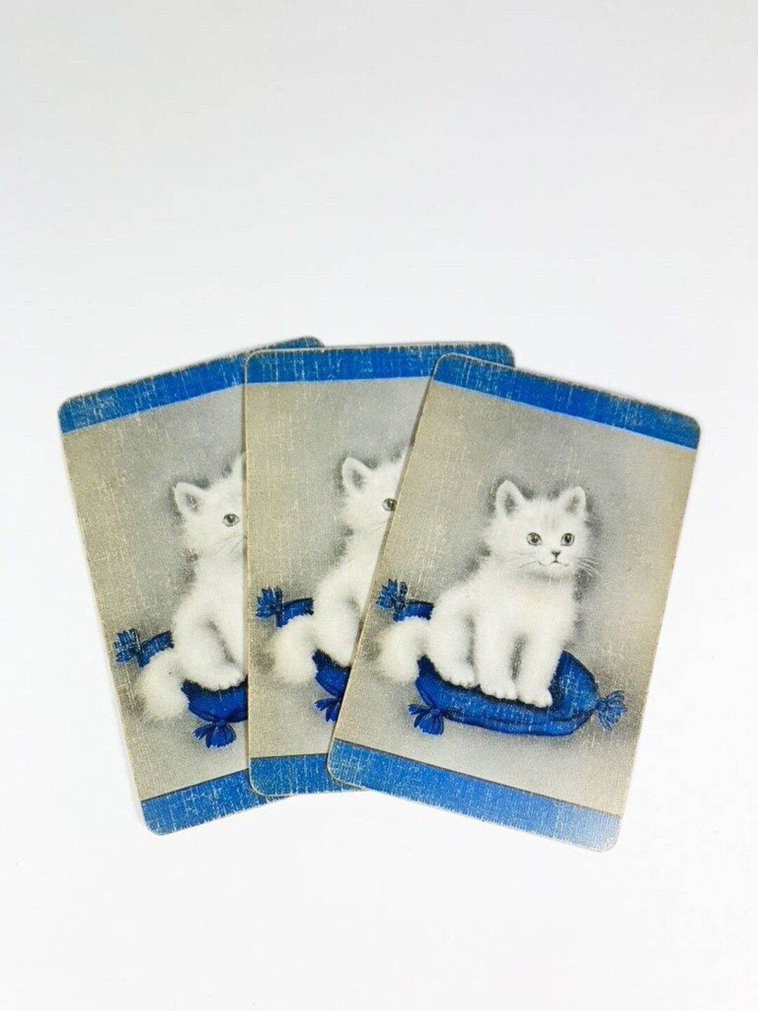 Vtg Cat Playing Cards Set of 3 Vintage Cards, Vintage Cat Cards ...