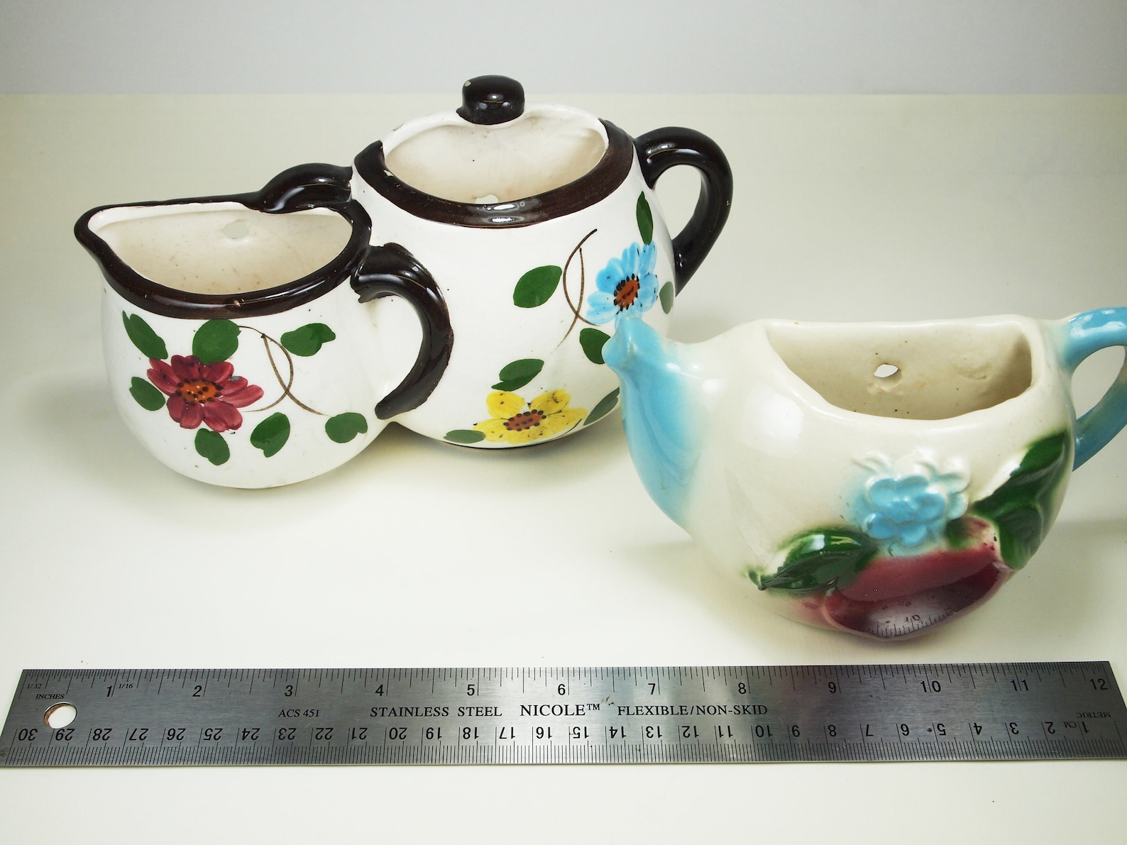 Vintage Teapot and Cup Wall Pockets Wall Planters Ceramic - Etsy