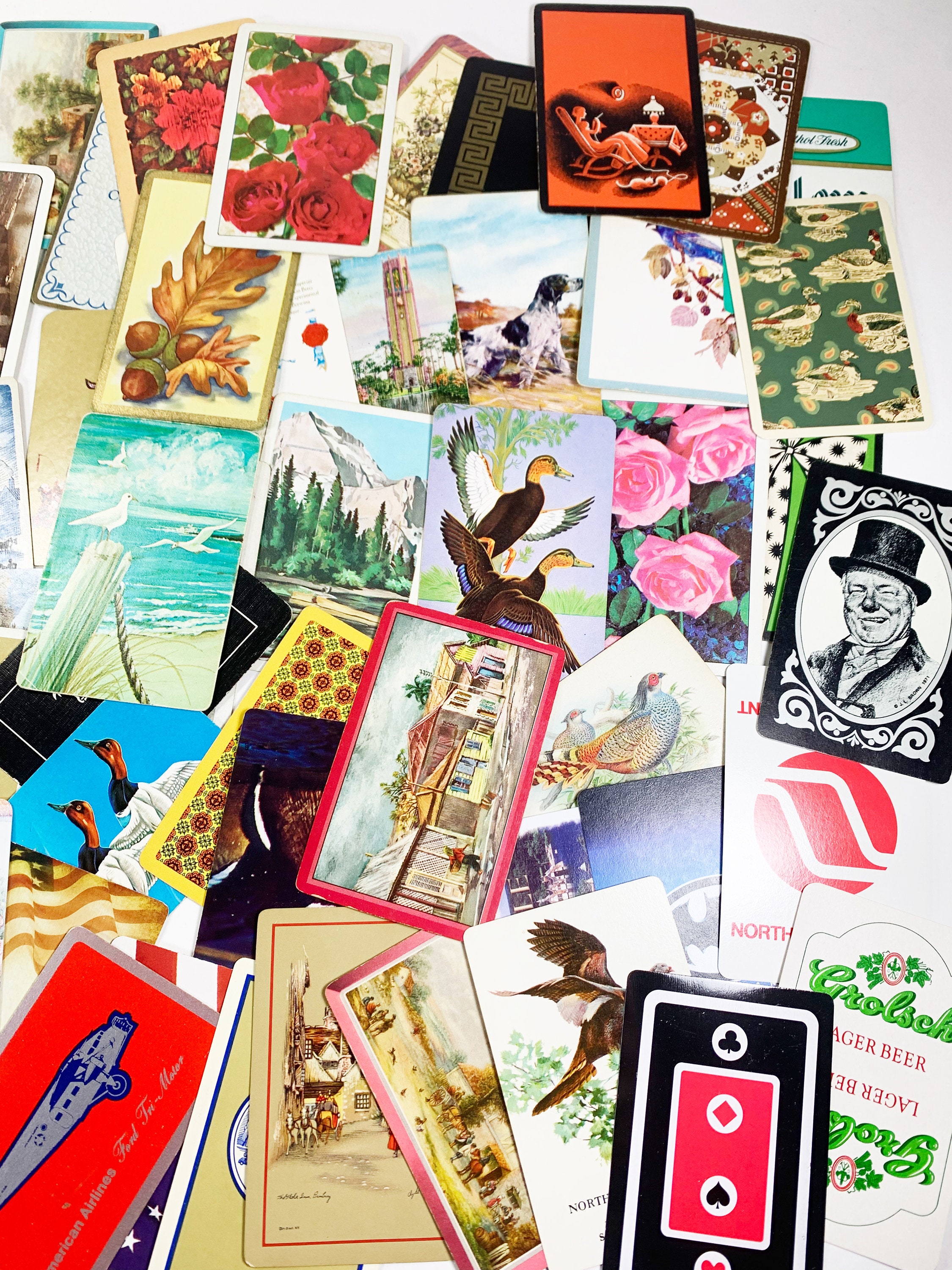 50 Swap Cards Vintage Playing Cards Junk Journal Scrapbooking Paper ...