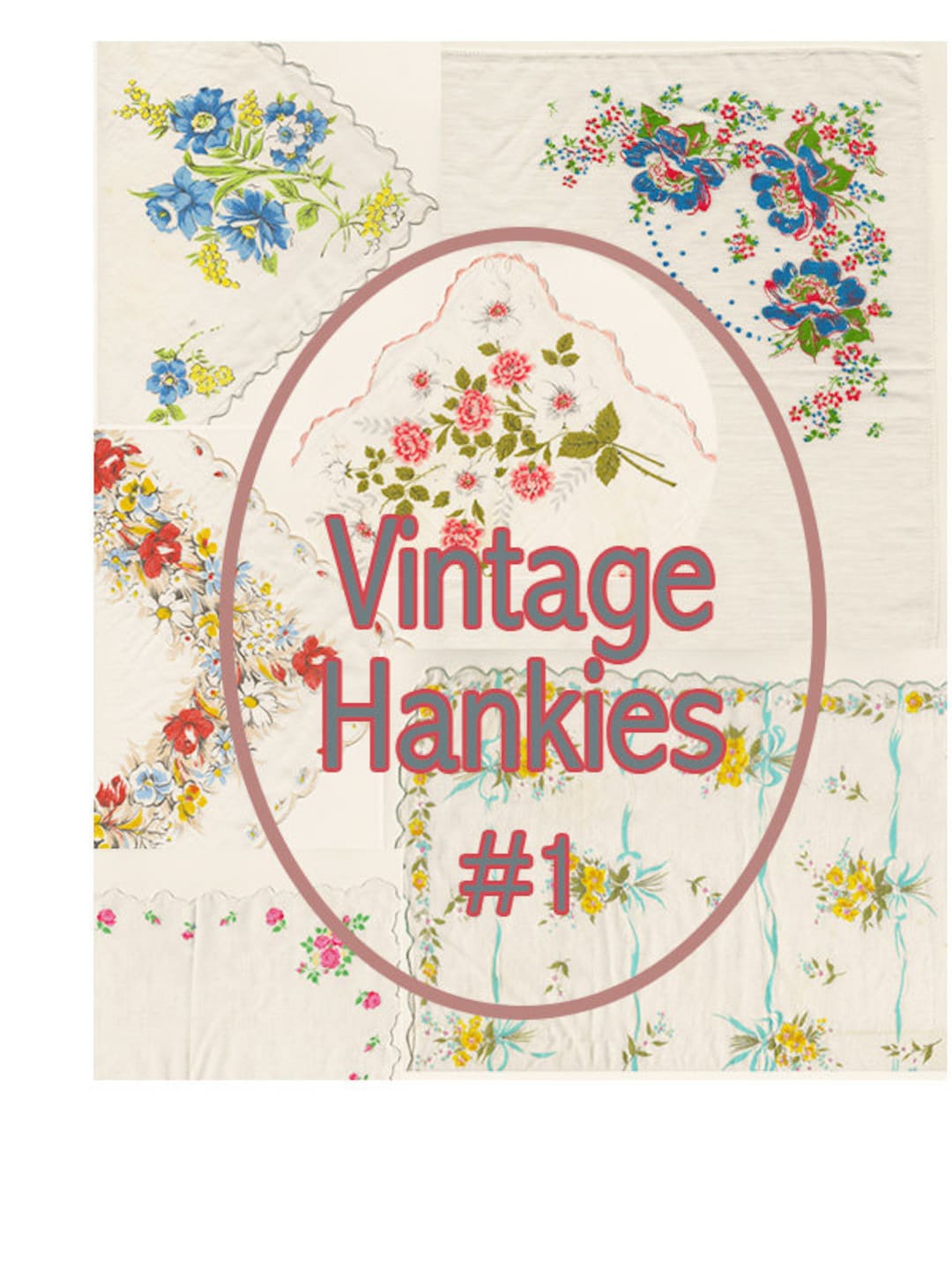 12-pack Digital Vintage Hankies for Journaling, Scrapbooking, Paper ...
