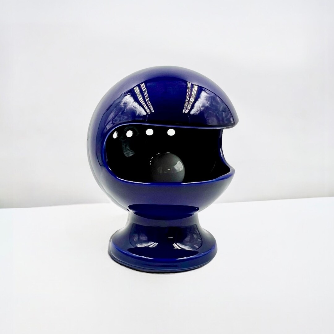 Space Age Lamp by Enzo Bioli 'il Picchio' in Blue Ceramic Rare Iconic ...