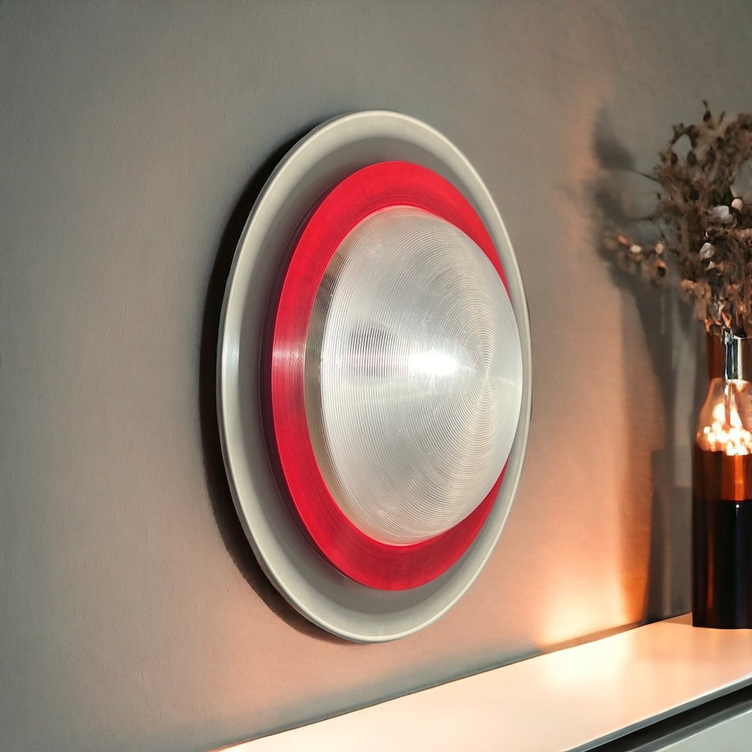 Retro-futuristic Lamp Luci Milano ‘sat 50’ Flush Mount - 80s Vintage ...