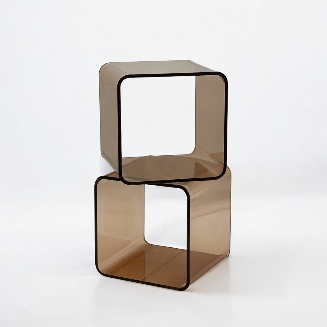 Vintage Smoked Plexiglass Modular Cubes - 1970s French Space Age Decor ...