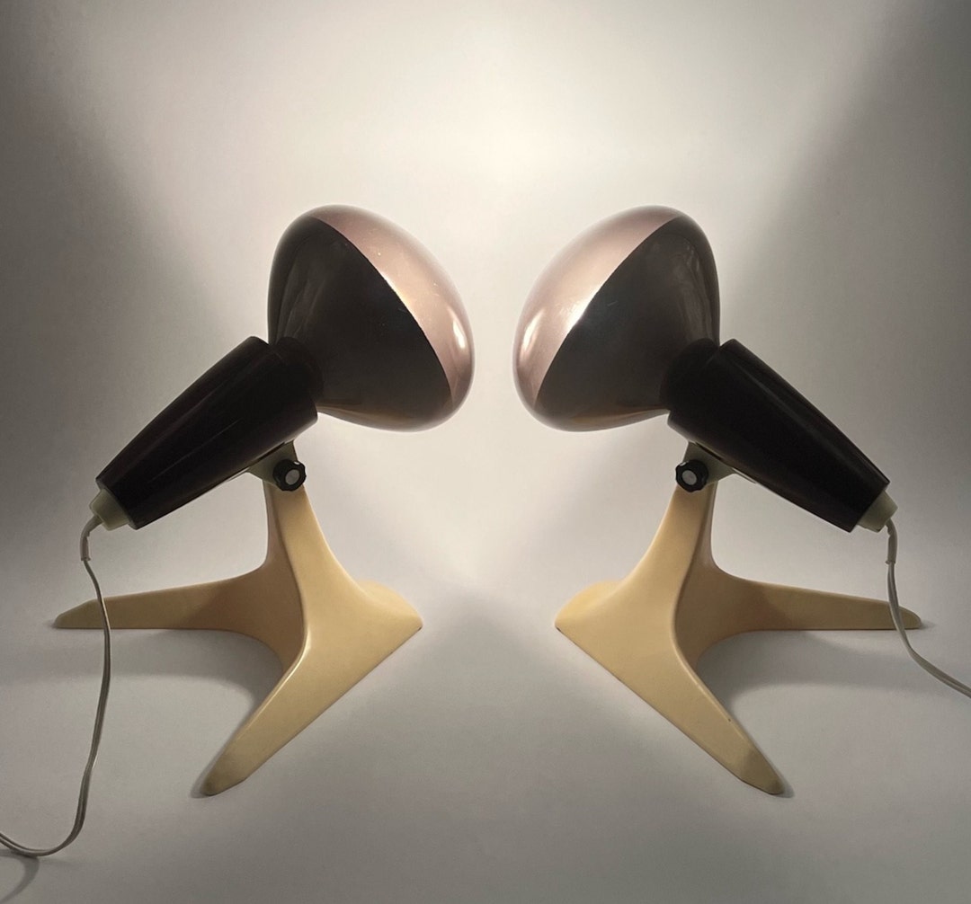 Vintage 60s Bakelite Table Lamps Infrared Heat Lights Osram - Etsy