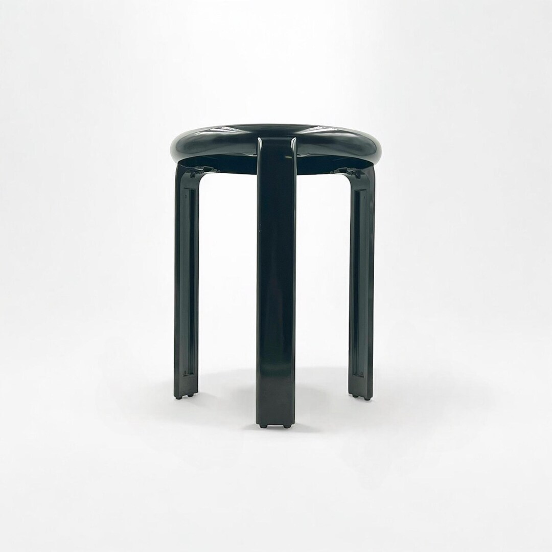 Schwarzer Melamin Hocker von Metalplastica Lucchese - 80er Jahre Studio ...