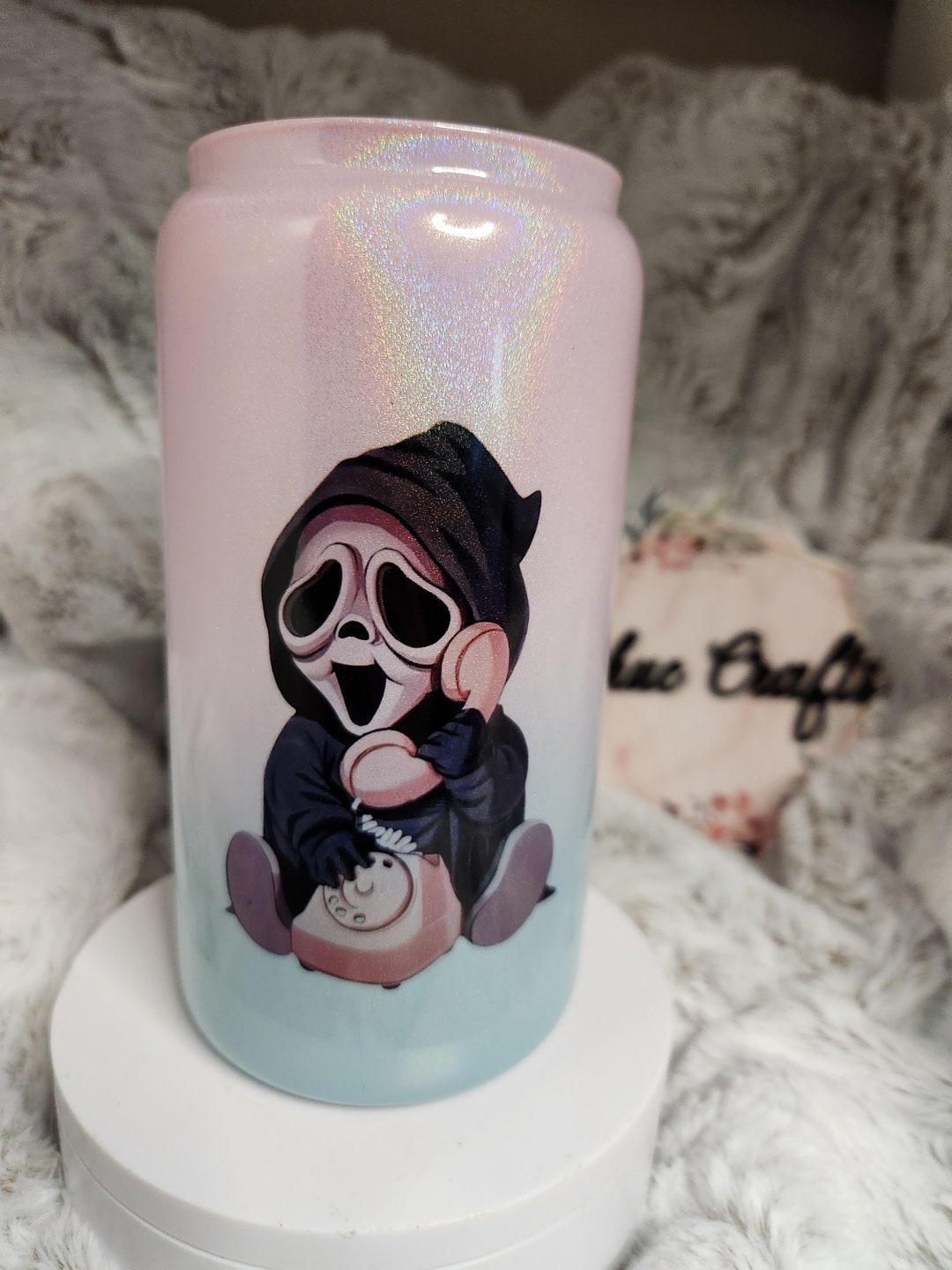 Baby Ghostface Starbucks Glass Can - Etsy