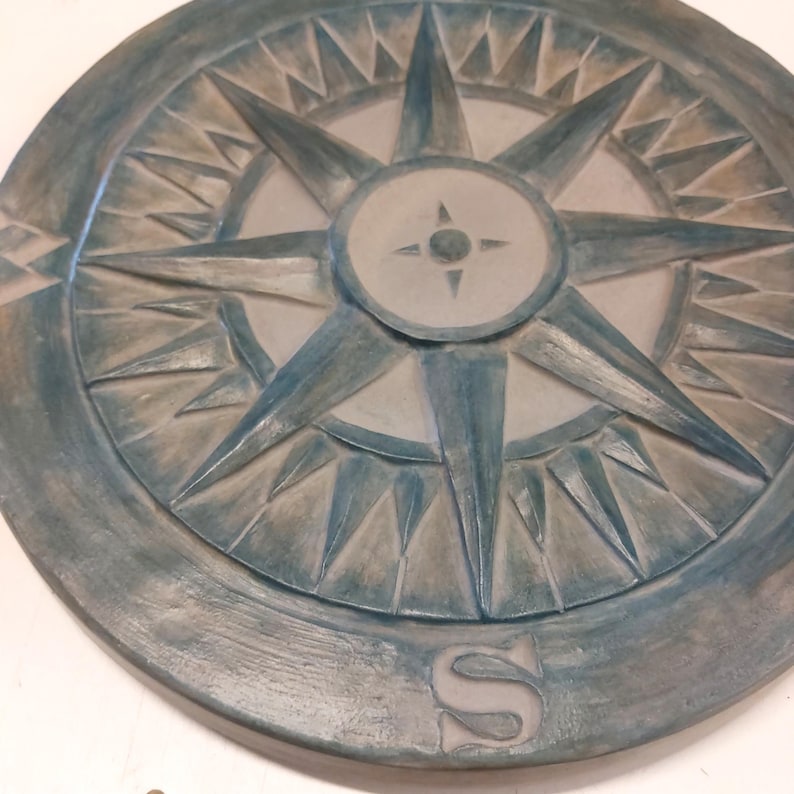 LIMITED EDITION Compass Rose/star Steppingstone Garden Art Landscaping ...