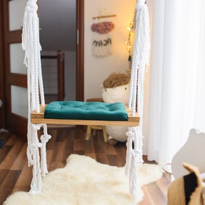 Stylish OAK Swing MEDIUM 60 Cm on Ropes for Children and Adults ...