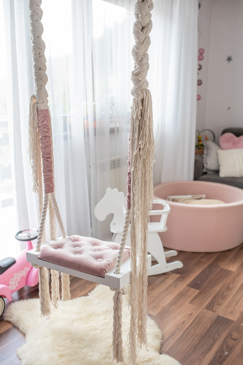 Stylish Swing SMALL 50 Cm on Ropes for Children. Boho Swing - Etsy