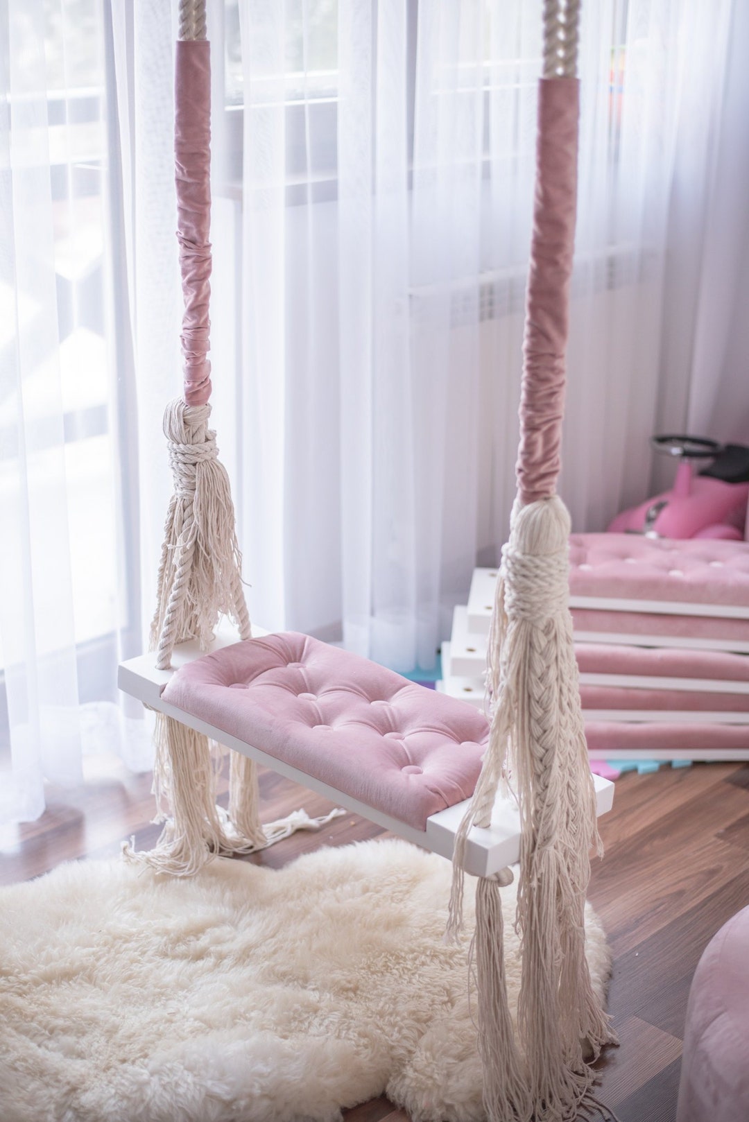 Swing LARGE Ohswing 70x25 Pink Glamor. for Children - Etsy